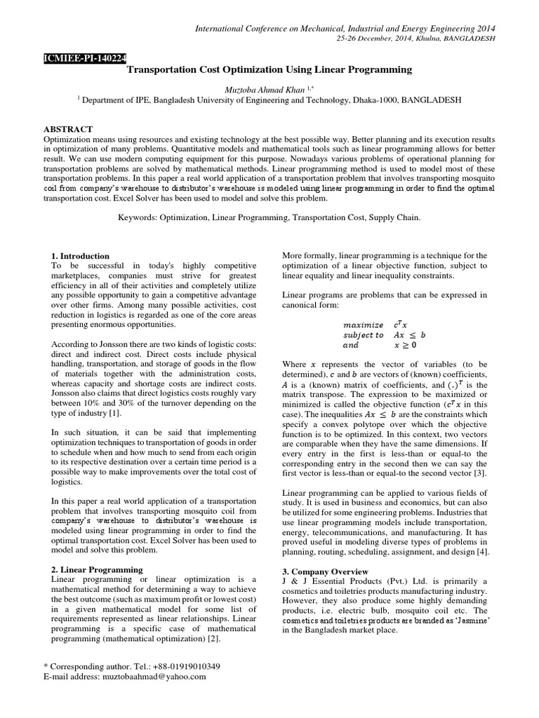 Icmiee Pi 140224 | PDF | Linear Programming | Mathematical Optimization