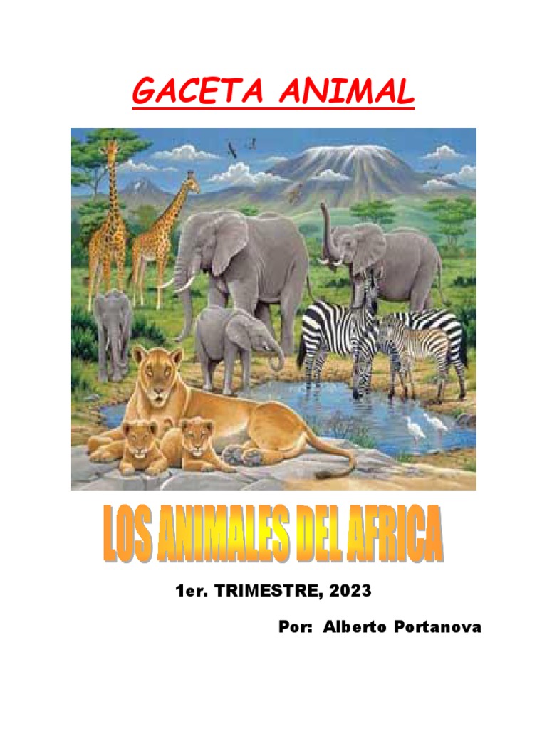 Gaceta Animal - Los Animales Del Africa | PDF | Cebra | Rinoceronte
