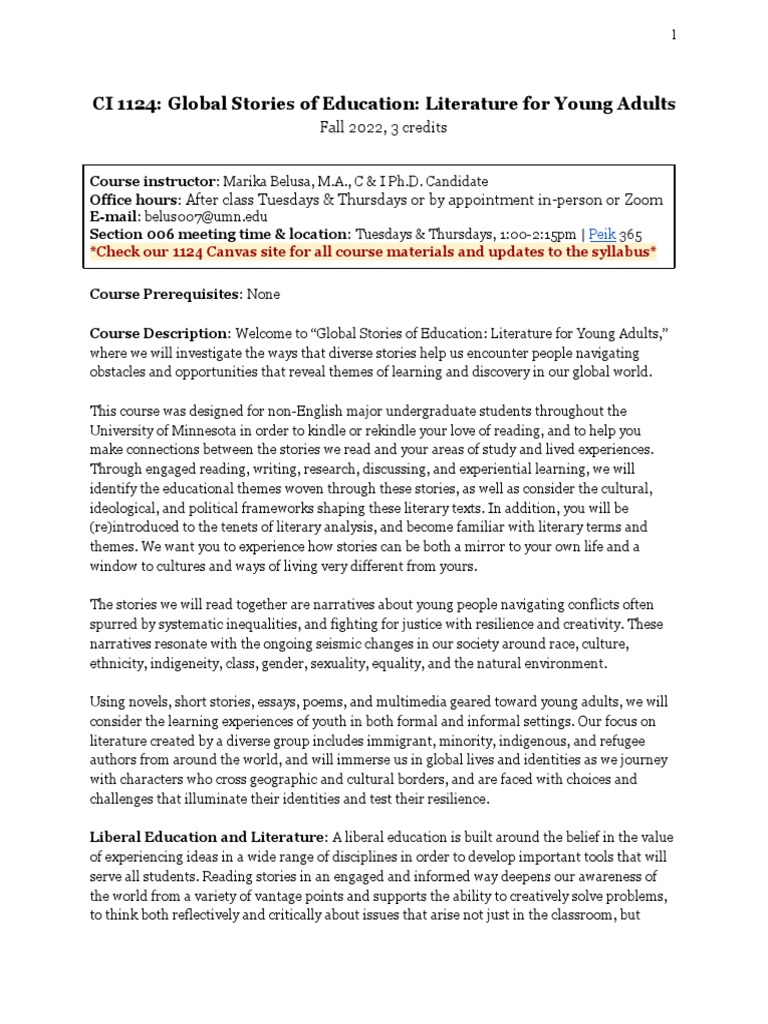 CI 1124 Syllabus | PDF | Academic Dishonesty | Experience