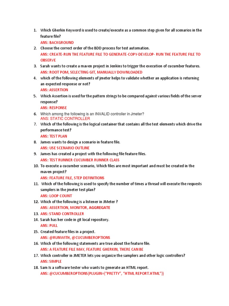 Cucumber MCQ Final | PDF | Computing | Systems Engineering