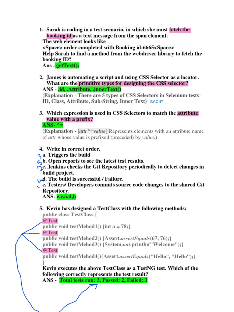 MCQ 2 - Selenium - Main | PDF | Selenium (Software) | Software Testing