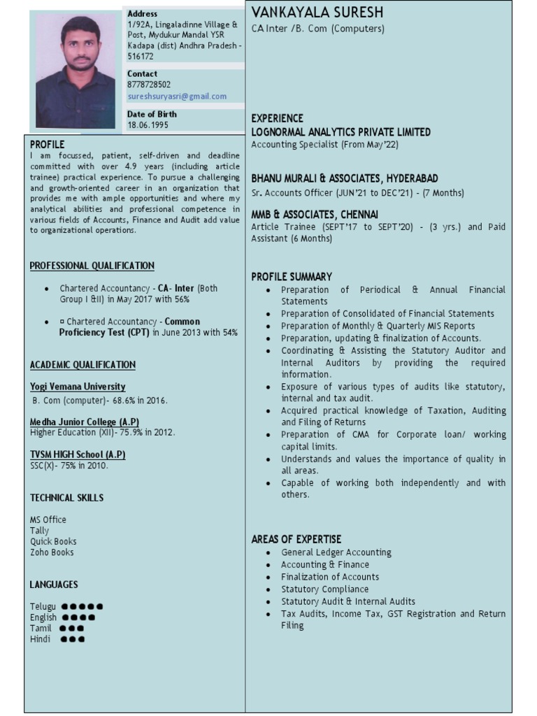 Resume Suresh | PDF | Value Added Tax | Audit