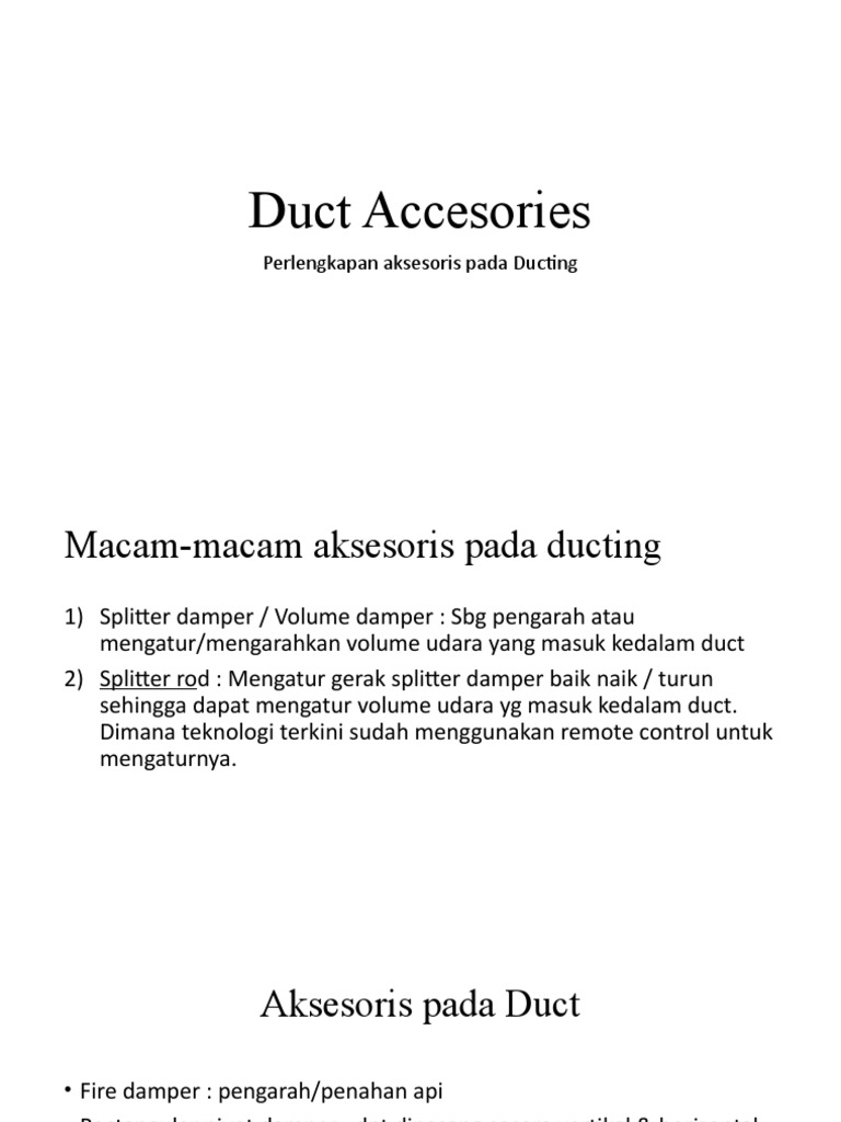 Course 3 - Aksesoris Pada Ducting | PDF