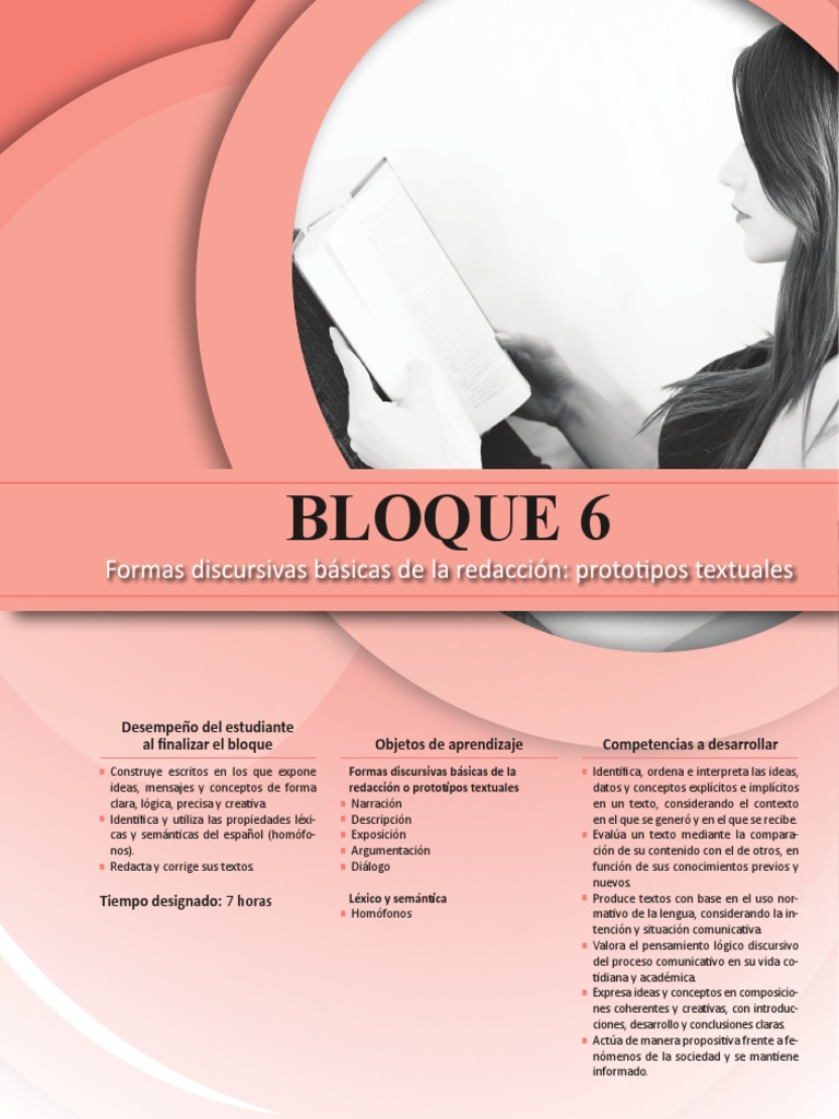 Bloque 6: Formas Discursivas Básicas de La Redacción: Prototipos ...