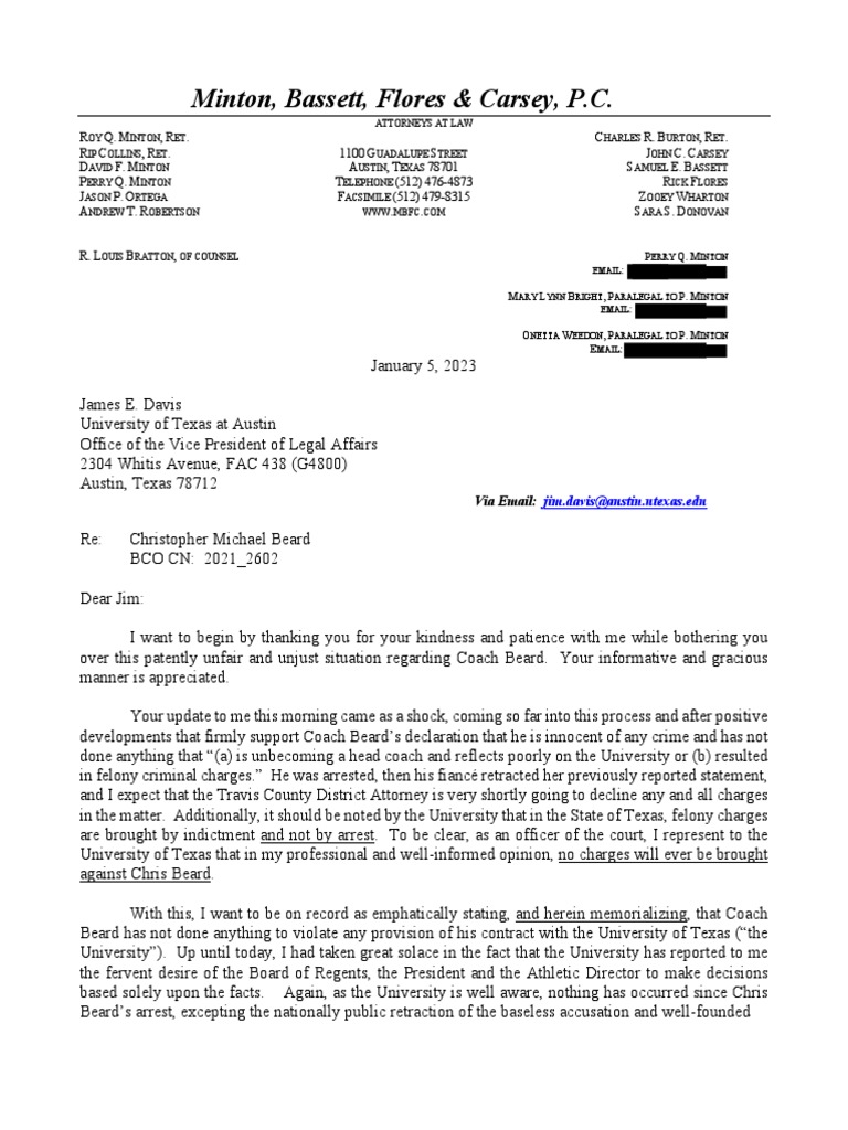 Minton Letter To Texas | Download Free PDF | Justice | Crime & Violence
