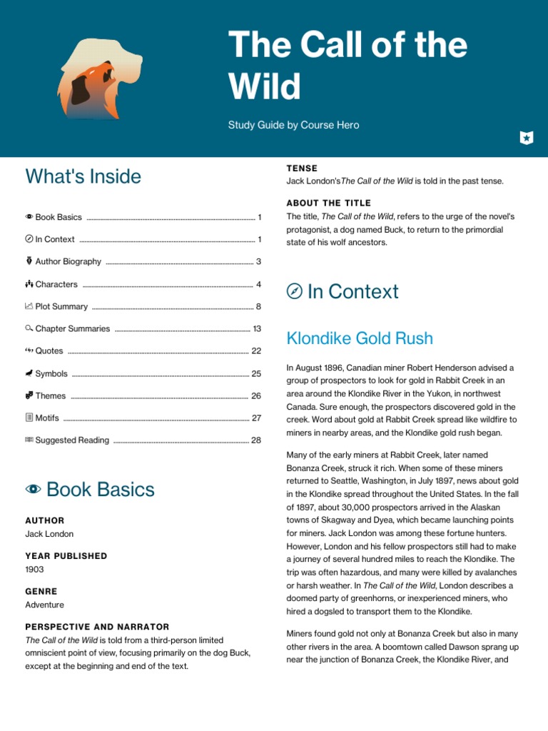 The-Call-of-the-Wild Course Hero | PDF | The Call Of The Wild ...