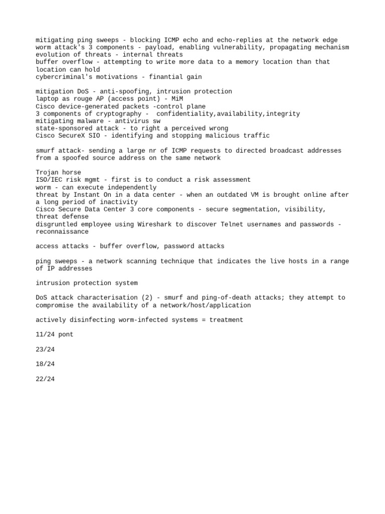 CCNA Security v2.0 Chapter 1 Test | PDF