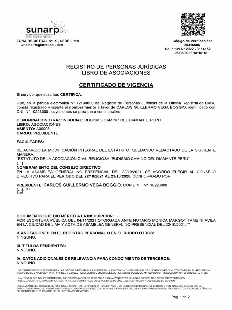 Vigencia de Poder 2022 | PDF