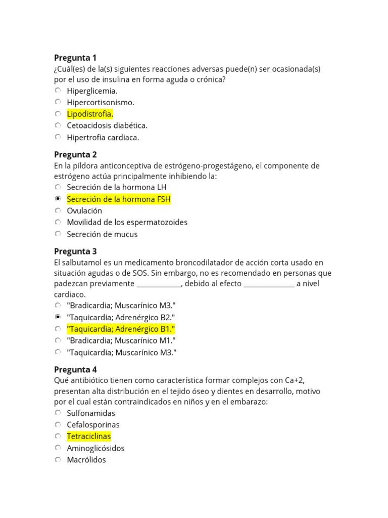 Pre Prueba Fármaco 2022 Unab | PDF | Medicamentos con receta | Progesterona