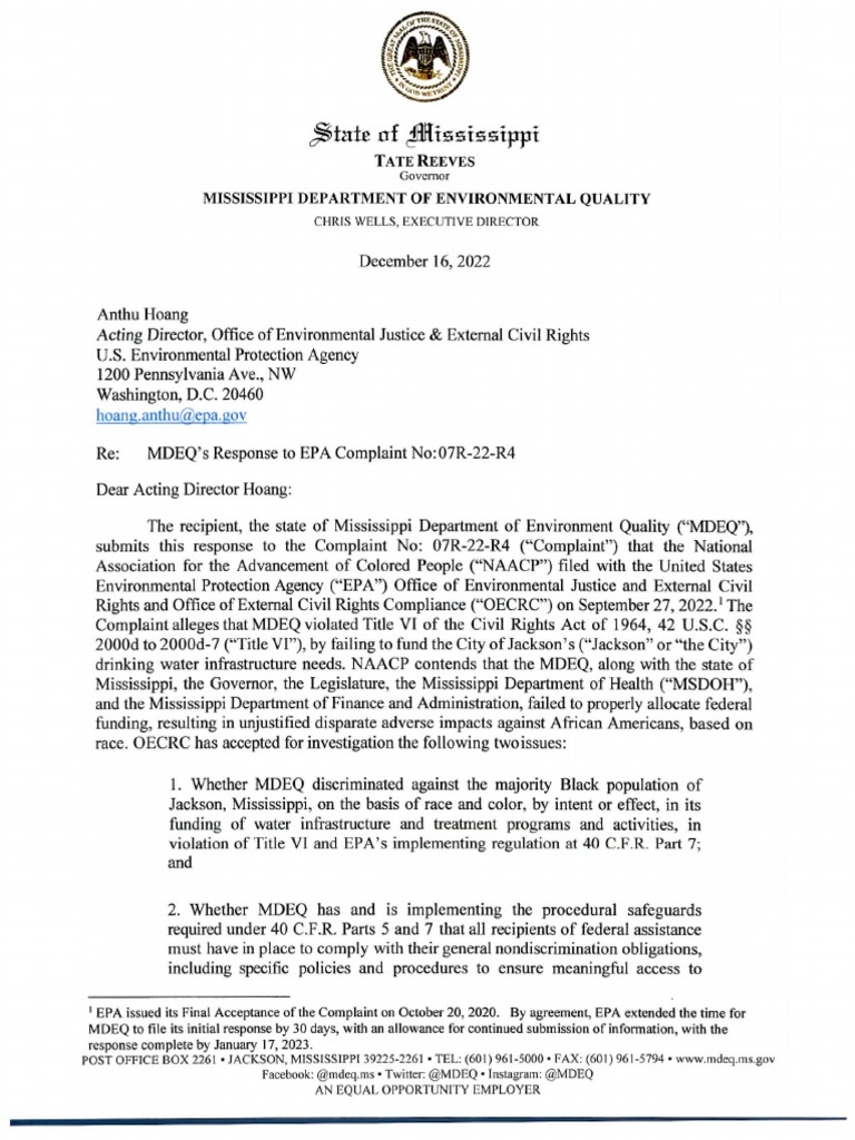 MDEQ Response | PDF