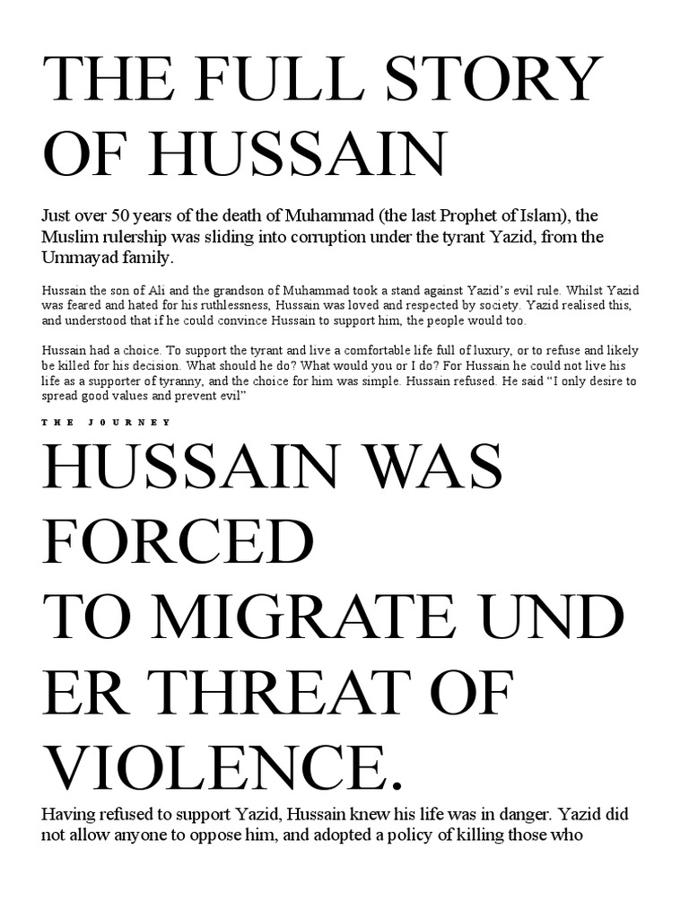The Full Story of Hussain | PDF | Husayn Ibn Ali | Abrahamic Religions