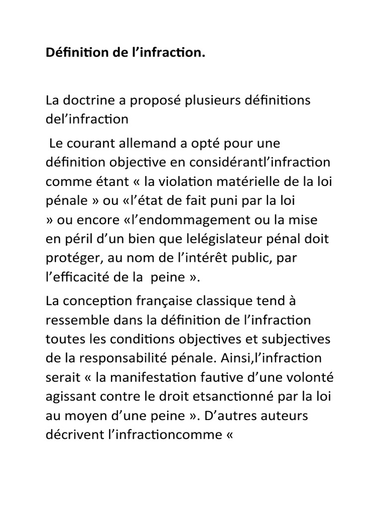 Definition D Infraction Ma | PDF | Sciences sociales