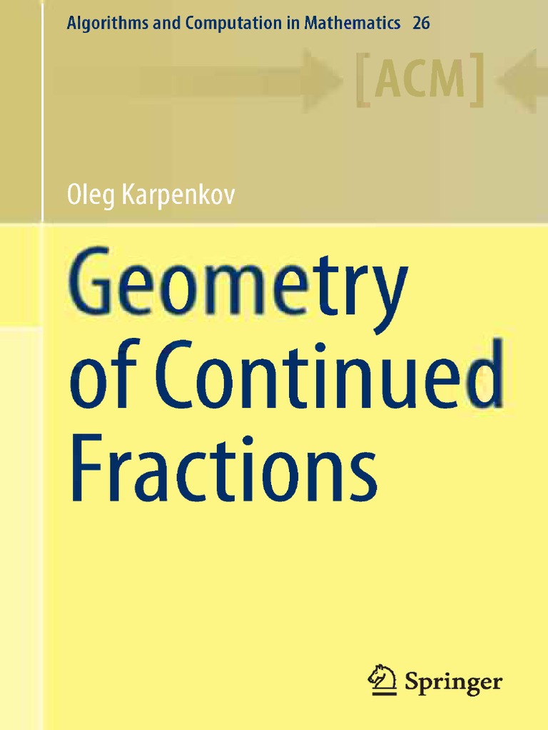 Algorithms And Computation In Mathematics 26 Oleg Karpenkov Auth Geometry Of Continued