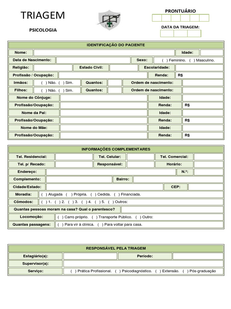 Ficha de Triagem - 2019-2 | PDF