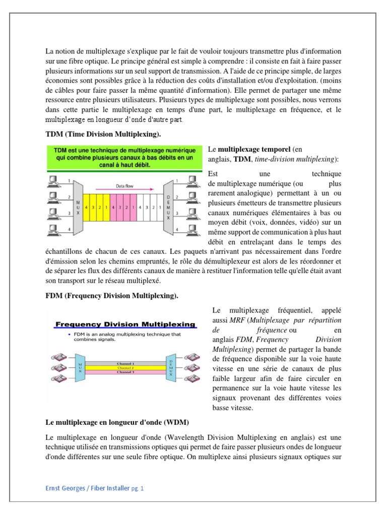 Multiplexage | PDF | Multiplexage en longueur d'onde | Multiplexage