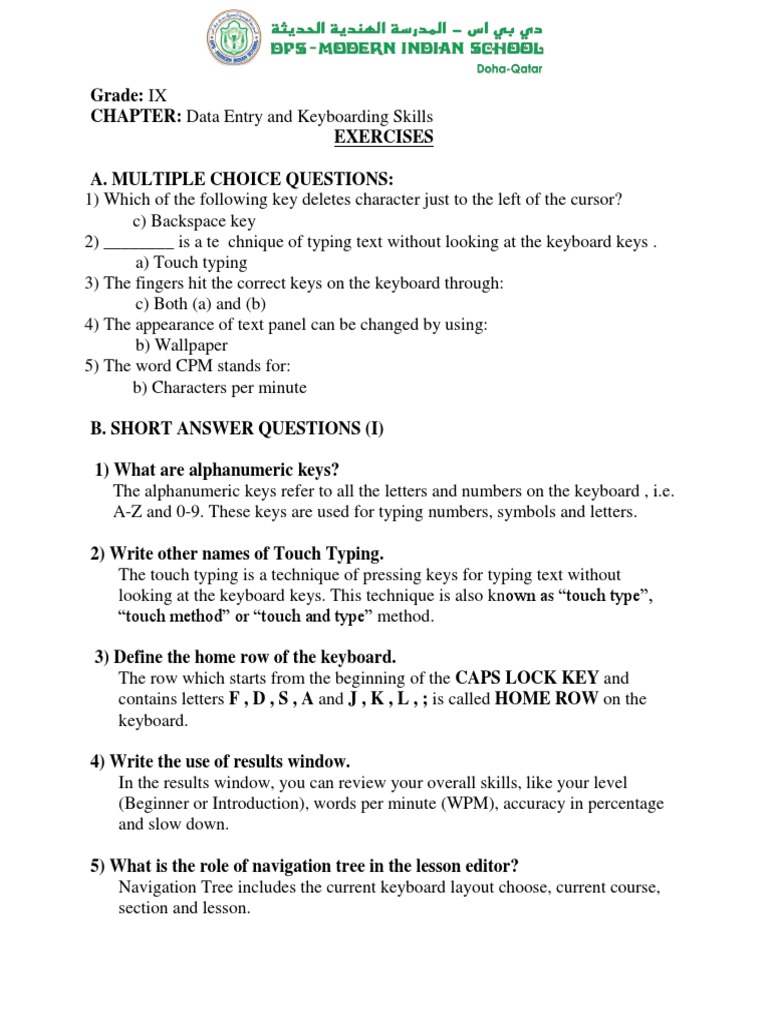 Data Entry and Keyboarding Skills | PDF | Computer Keyboard | Personal Computers