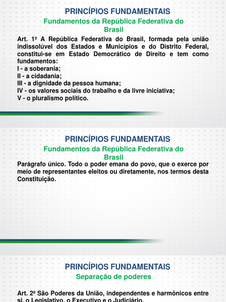 3-Constituição - Princípios Fundamentais | PDF