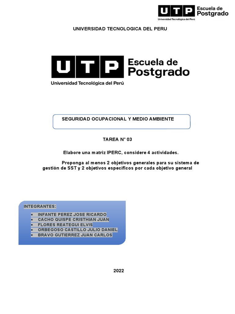 Infante Jose Tarea3 | PDF | Valores | Seguridad y salud ocupacional