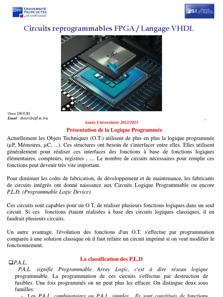 Circuits Logiques Programmables: VHDL & FPGA | PDF | VHDL | Design électronique