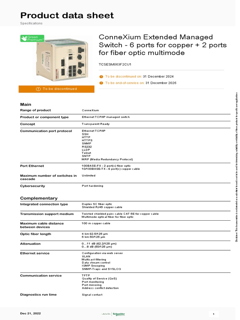 Modicon Networking - TCSESM063F2CU1 | PDF