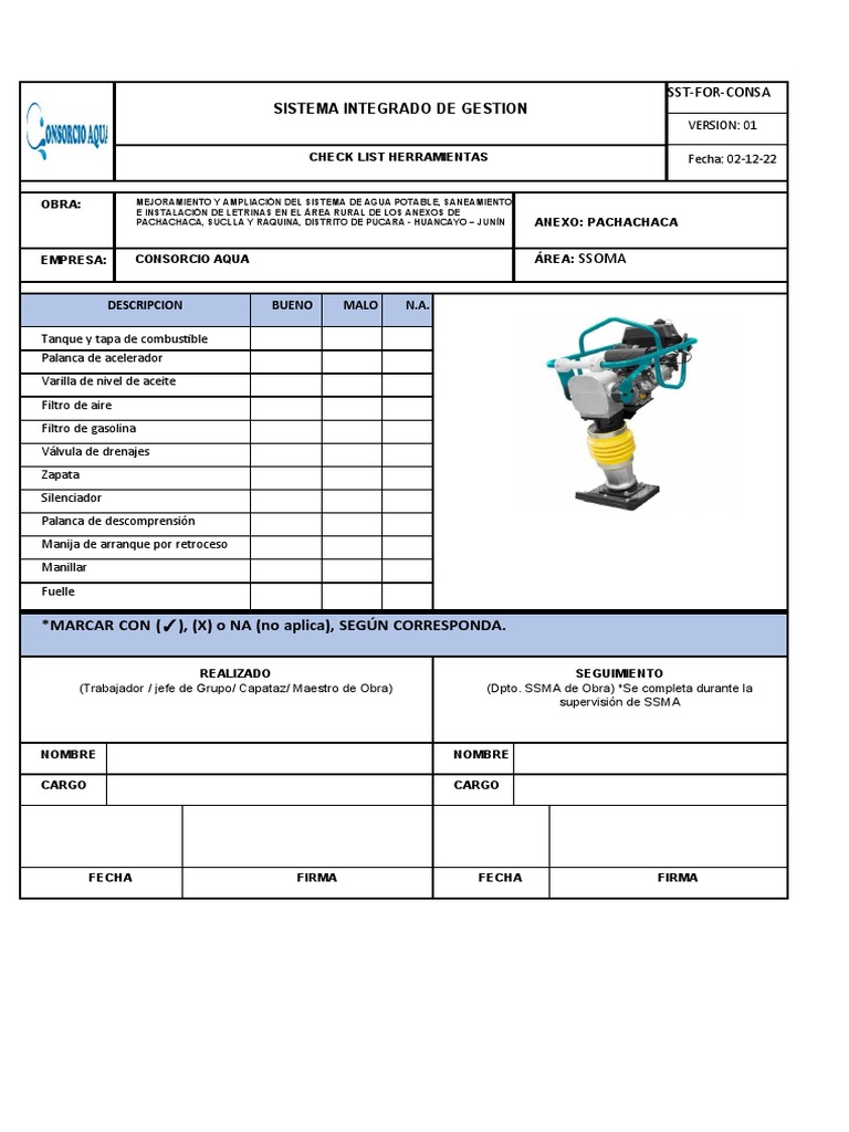 Check List Compactadora Tipo Canguro | PDF