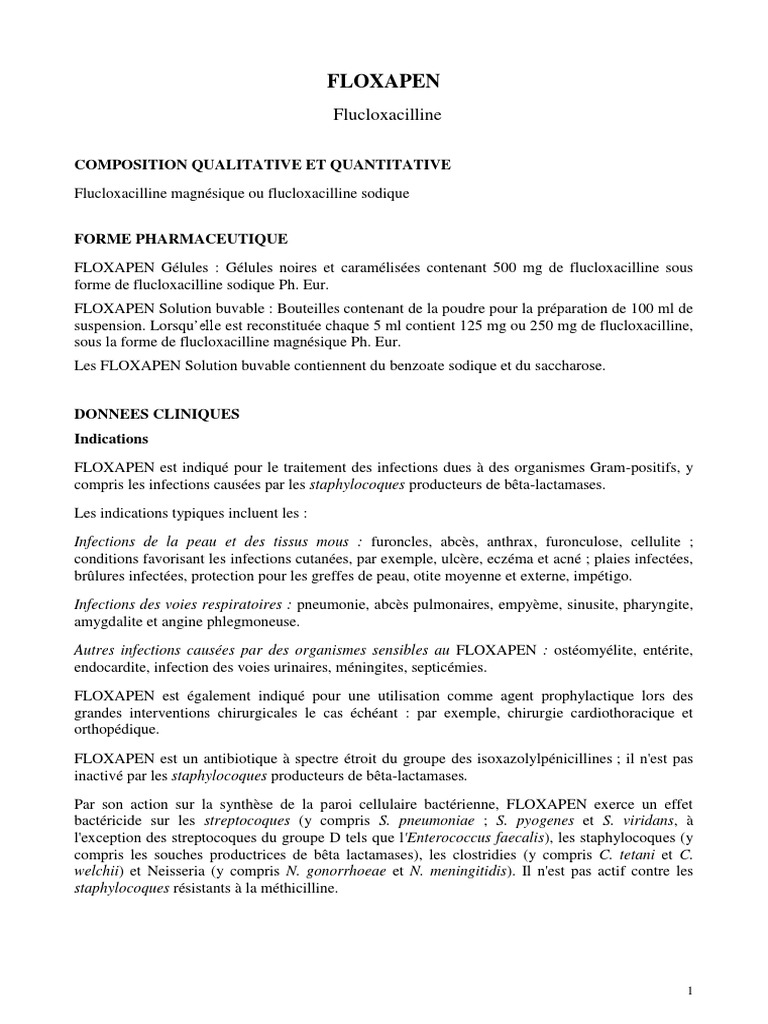 Floxapen 125 MG 5ml OS IPI 12 | PDF | Insuffisance rénale chronique ...