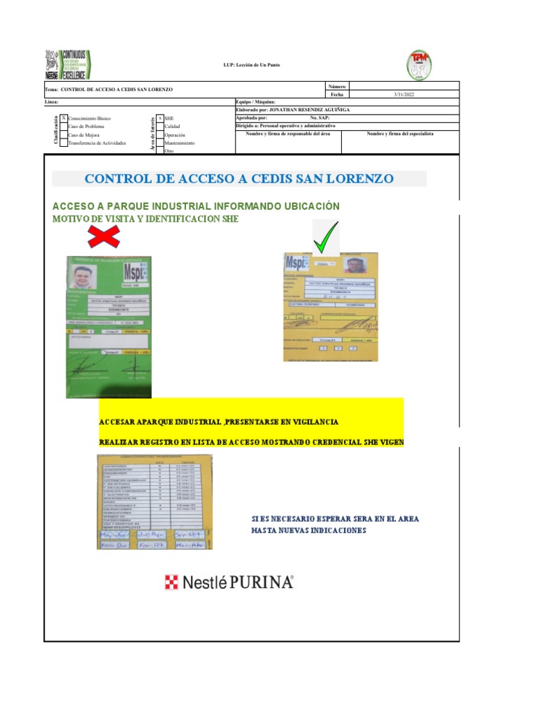 Lup Control de Acceso | PDF