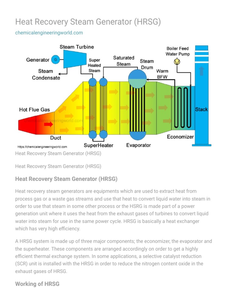 Heat Recovery Steam Generator Hrsg Chemical Engineering Pdf Steam Boiler