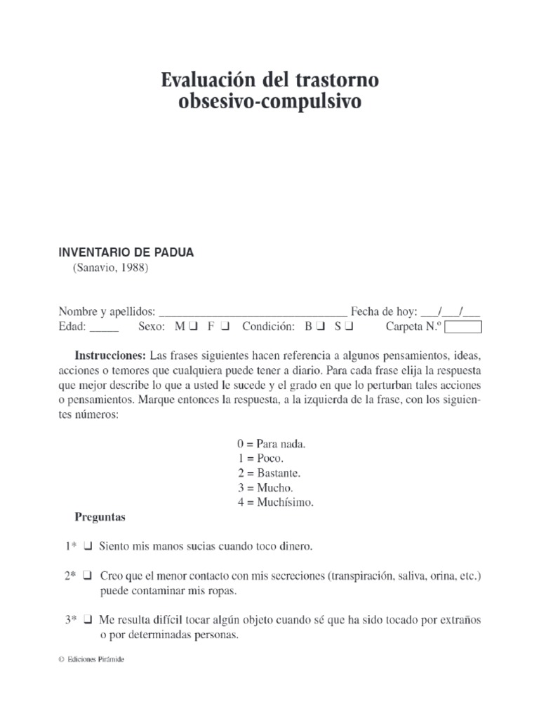 Inventario de Padua | PDF