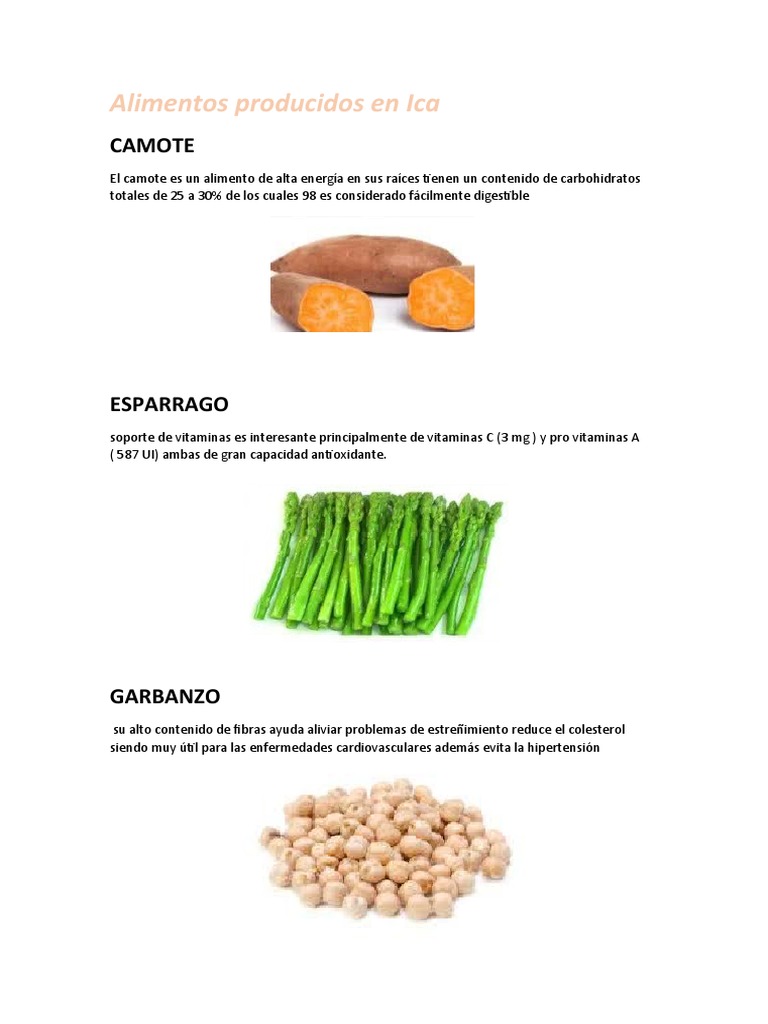 Los alimentos y platos típicos de Ica | PDF | Alimentos | Nutrición