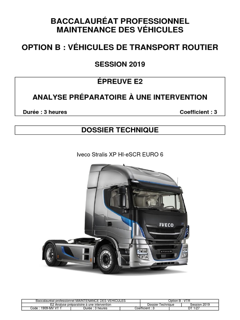 BP MV VTR 09 2019 Dossier Technique Copie | PDF | Moteur diesel | Chimie