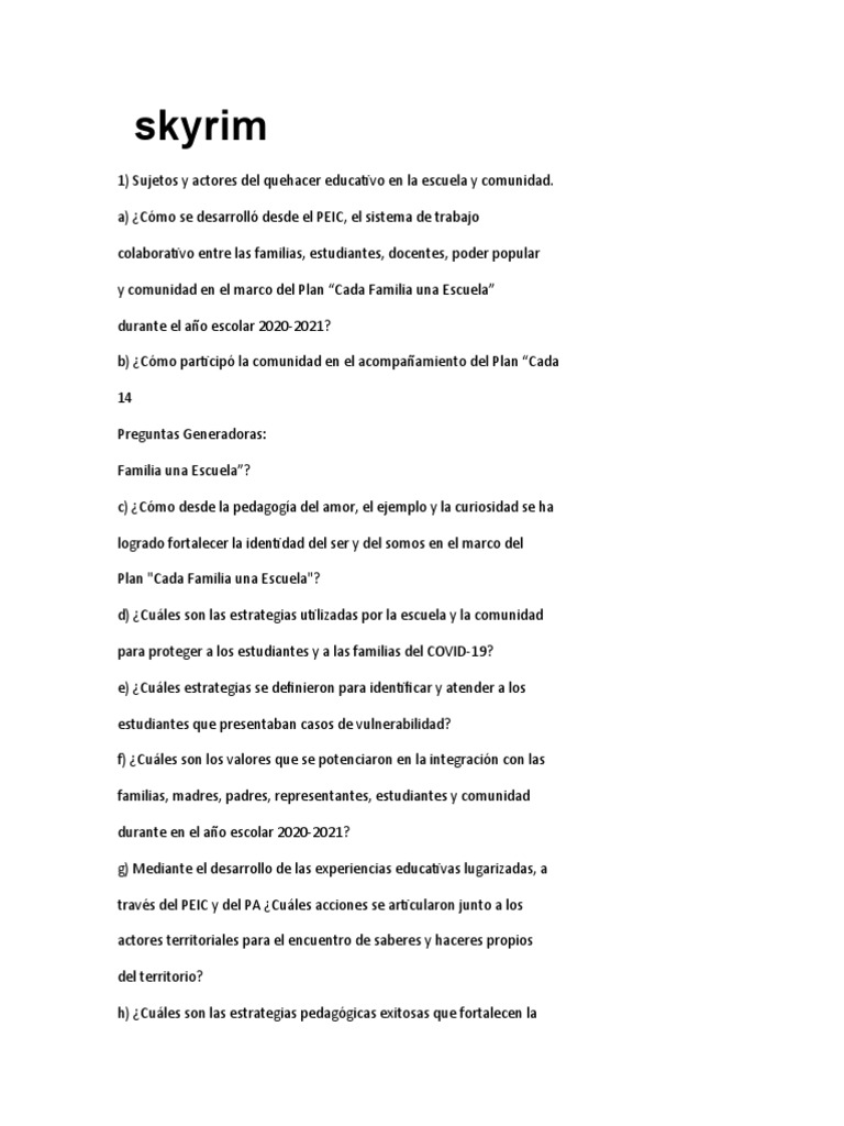 Skyrim | PDF | Método de enseñanza | Pedagogía