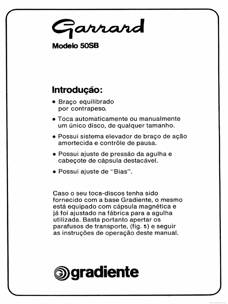 Gradiente Garrard 50SB | PDF