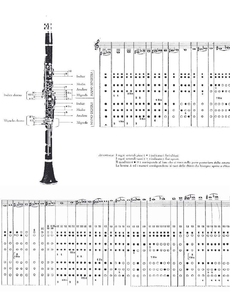 00 - Tavola Posizioni Clarinetto | PDF