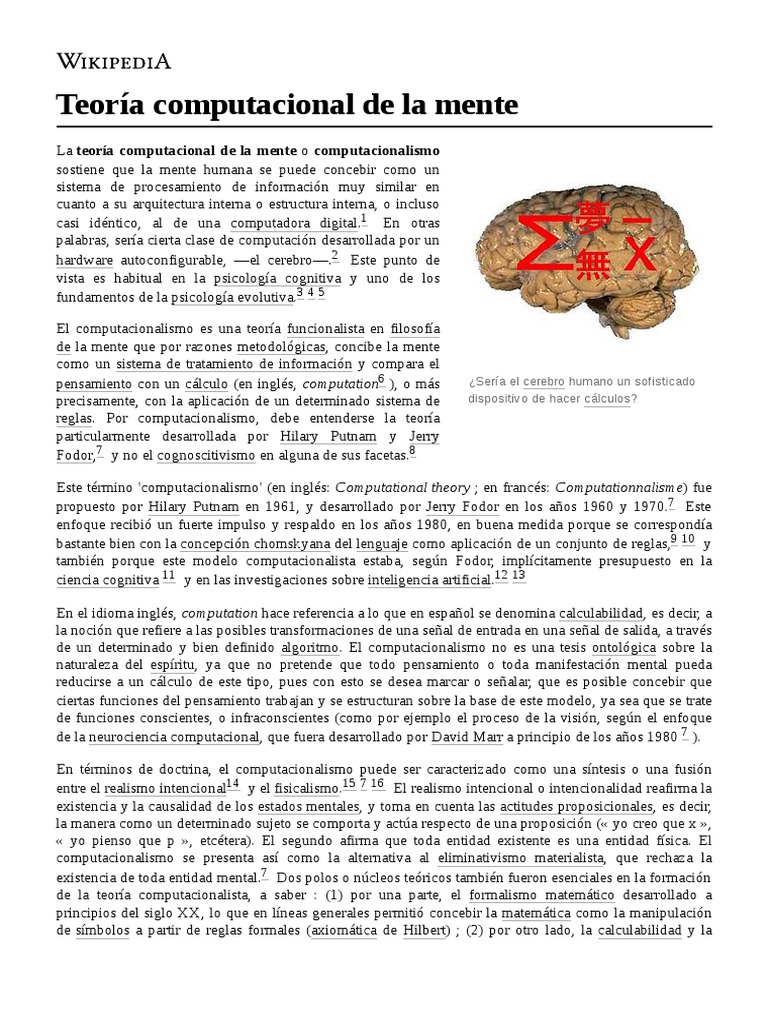 Teoría Computacional de La Mente | PDF | Psicología cognitiva | Ciencia ... Teoría Computacional de La Mente | PDF | Psicología cognitiva | Ciencia ...