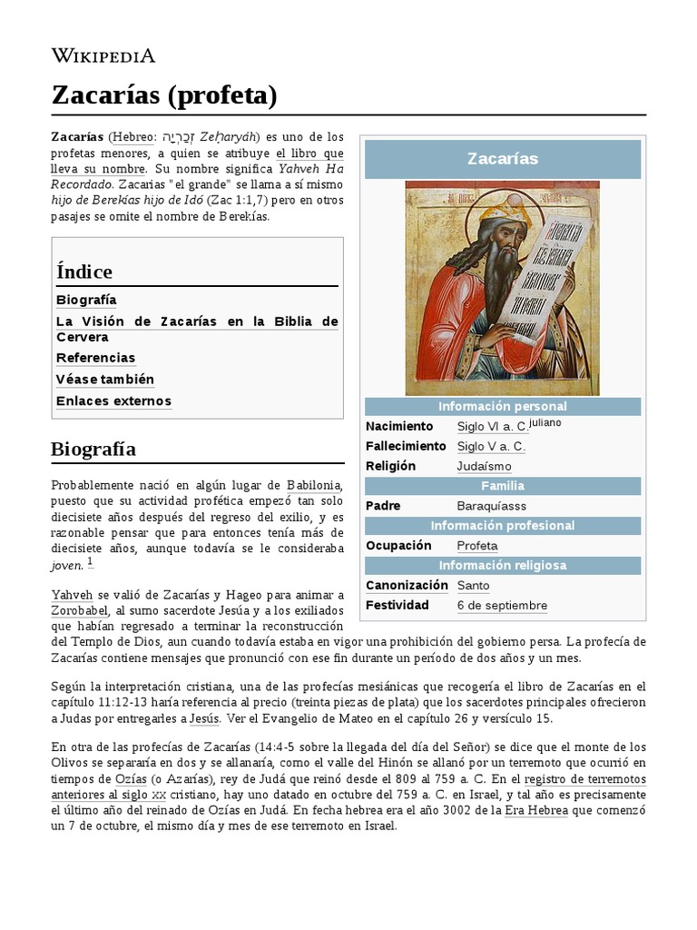 Zacarías (Profeta) | PDF | Contenido bíblico