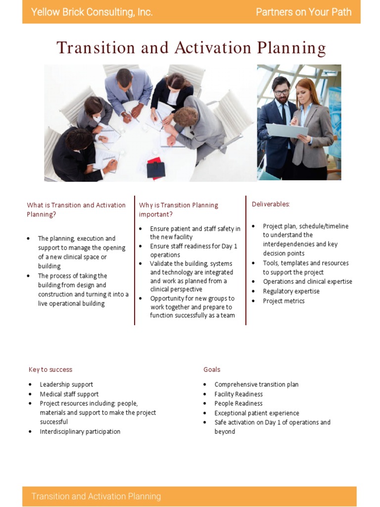 Transition and Activation Planning | PDF | Consultant | Logistics