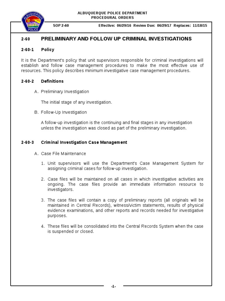 2 60 Preliminary and Follow Up Crimminal Investigations | Download Free ...