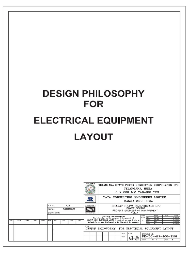 Design Philosophy For Electrical Equipment Layout - R-3 | Download Free ...