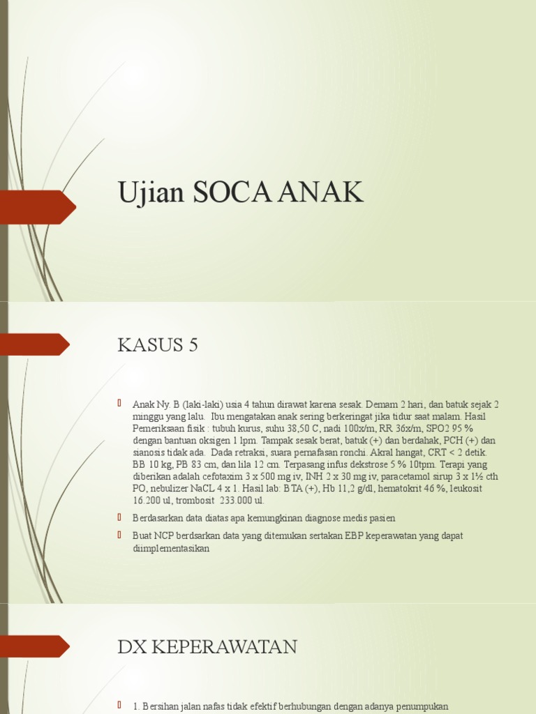 Ujian SOCA KEP ANAK | PDF