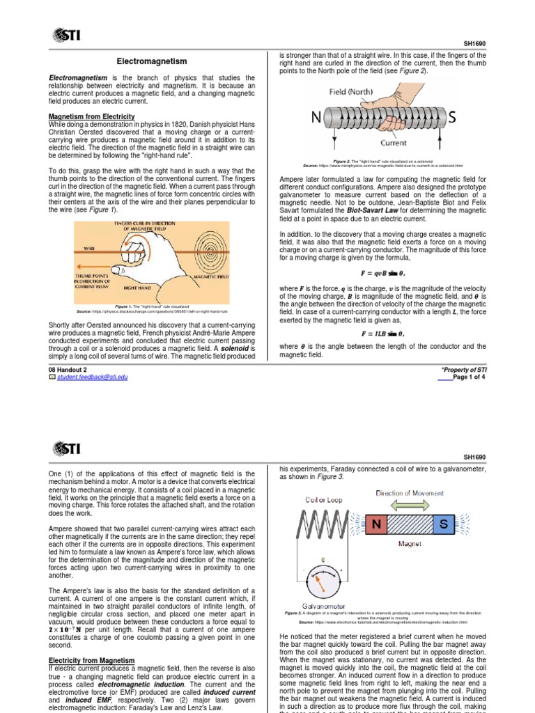 08 Handout 2 | PDF | Electromagnetic Induction | Magnetic Field