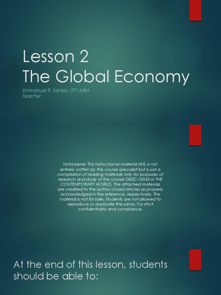 Lesson 2 The Global Economy | Download Free PDF | Globalization ...