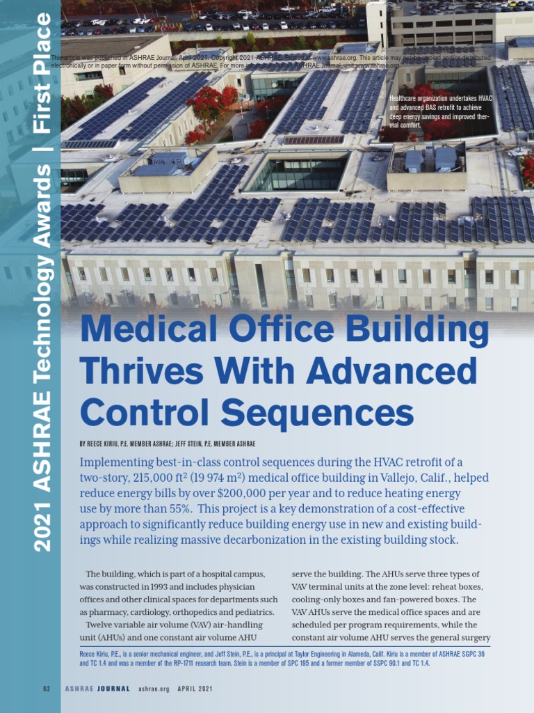 ASHRAE Journal - Medical Office Building Thrives With Advanced Control ...