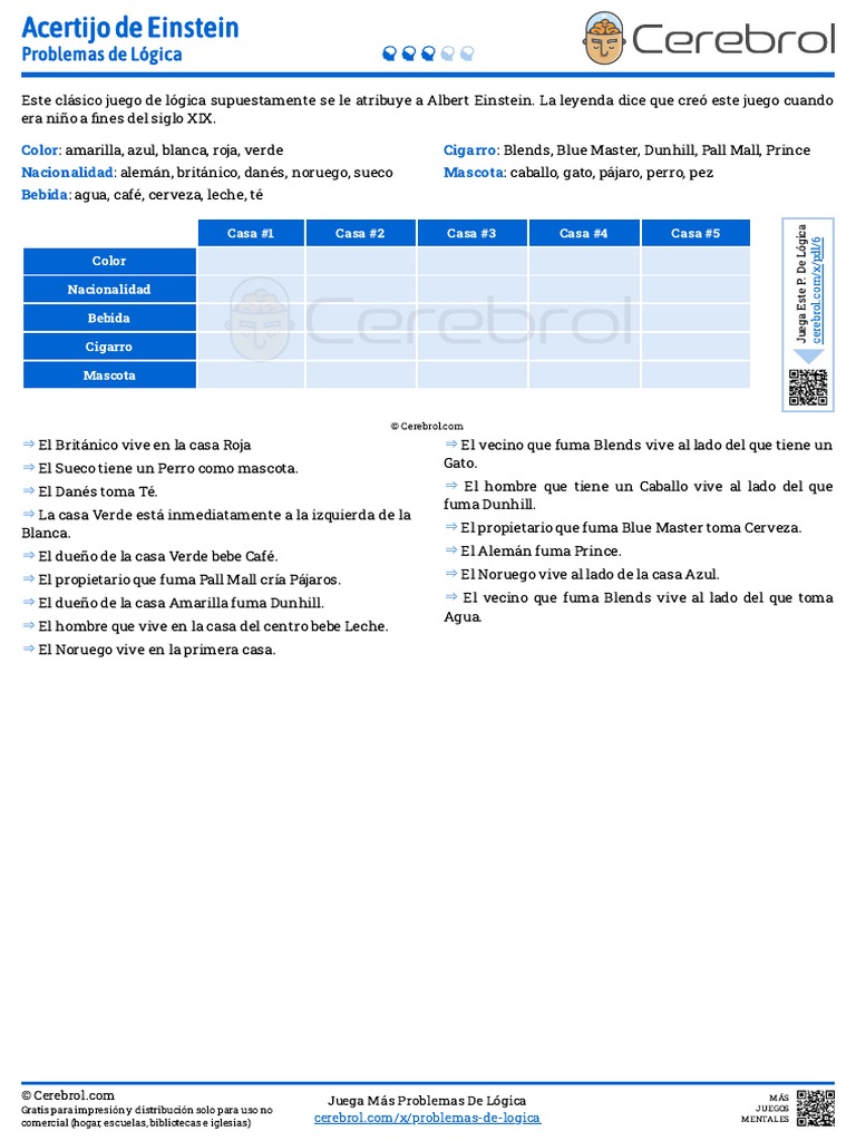 Acertijo de Einstein | PDF
