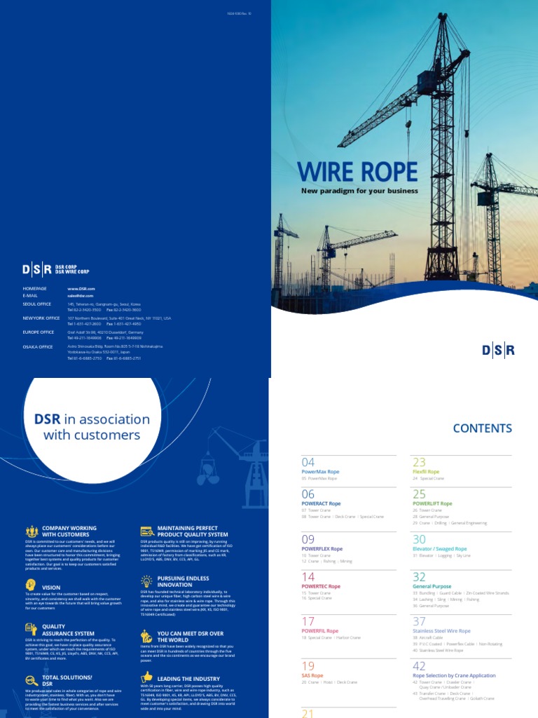 DSR Wire Rope Product Catalogue | PDF | Crane (Machine) | Wire