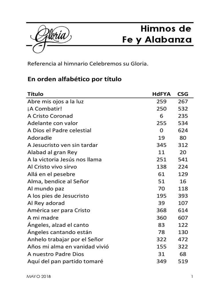 Himnario de Fe y Alabanza 2018 | PDF | Cristo (título) | Jesús