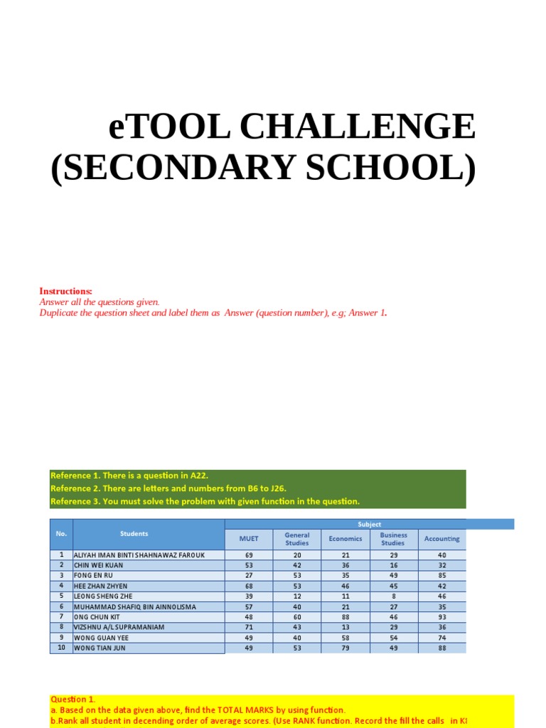 eTool Challenge: Secondary School Tasks | PDF | Embedded Linux | Tablet Computer