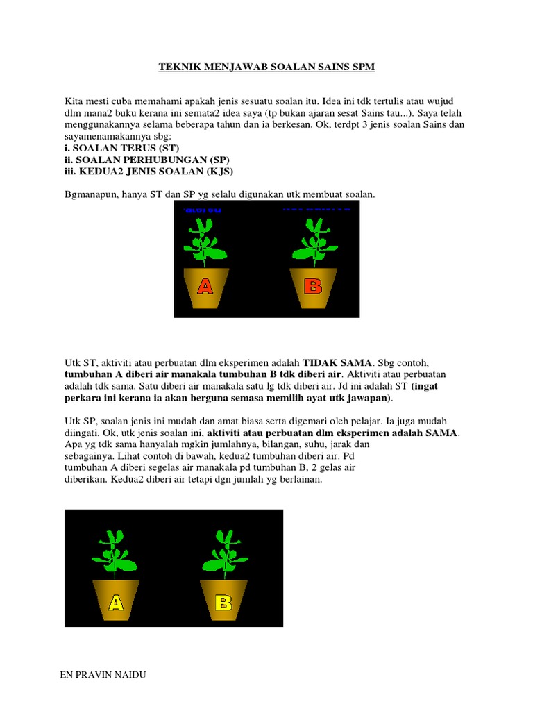 Teknik Menjawab Soalan Sains SPM | PDF