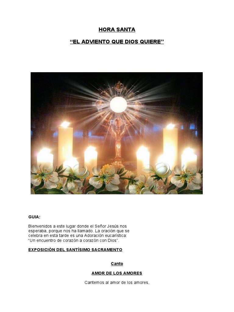 Hora Santa El Adviento Que Dios Quiere | PDF | eucaristía | orador del ...