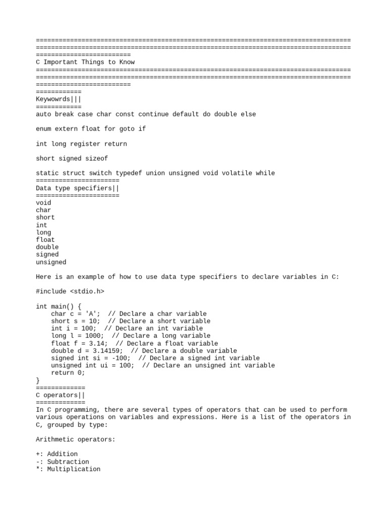 C Sytntax Pdf Pointer Computer Programming Subroutine